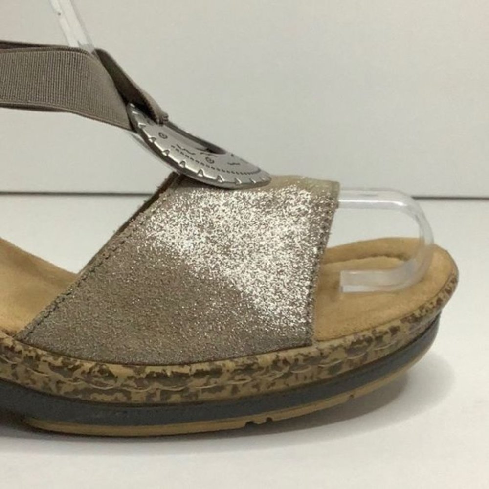 Rieker Anti Stress Metallic Wedge Sandals Size 40 Eu … - Gem
